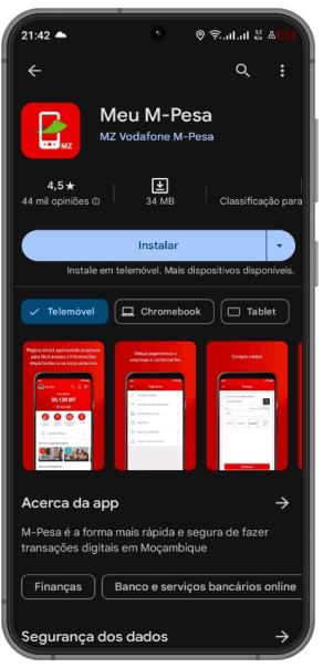 Meu M-Pesa App | Vodacom Moçambique