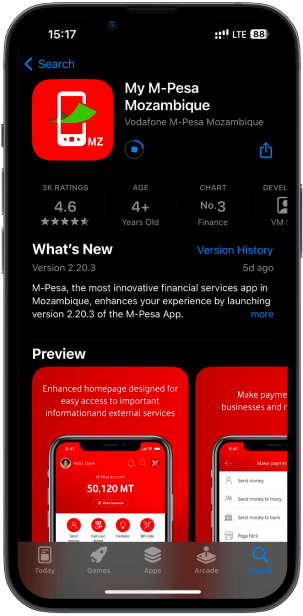 Meu M-Pesa App | Vodacom Moçambique